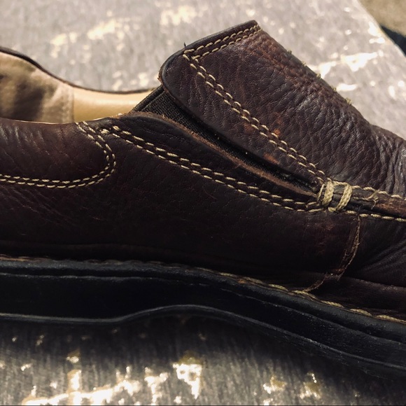 Clarks | Shoes | Clarks Brown Leather Contrast Stitch Loafers | Poshmark